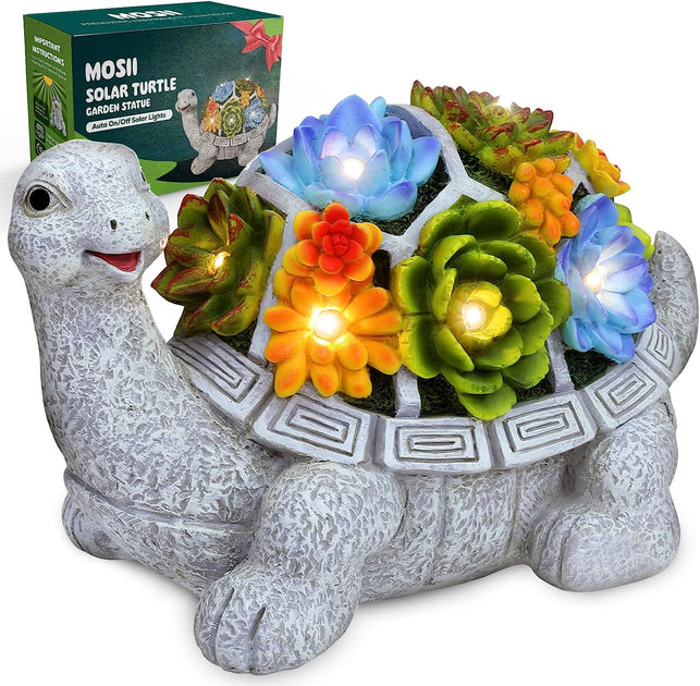 Solar Turtle Garden Ornament Outdoor Statue, Solar Ornament With LED L ...